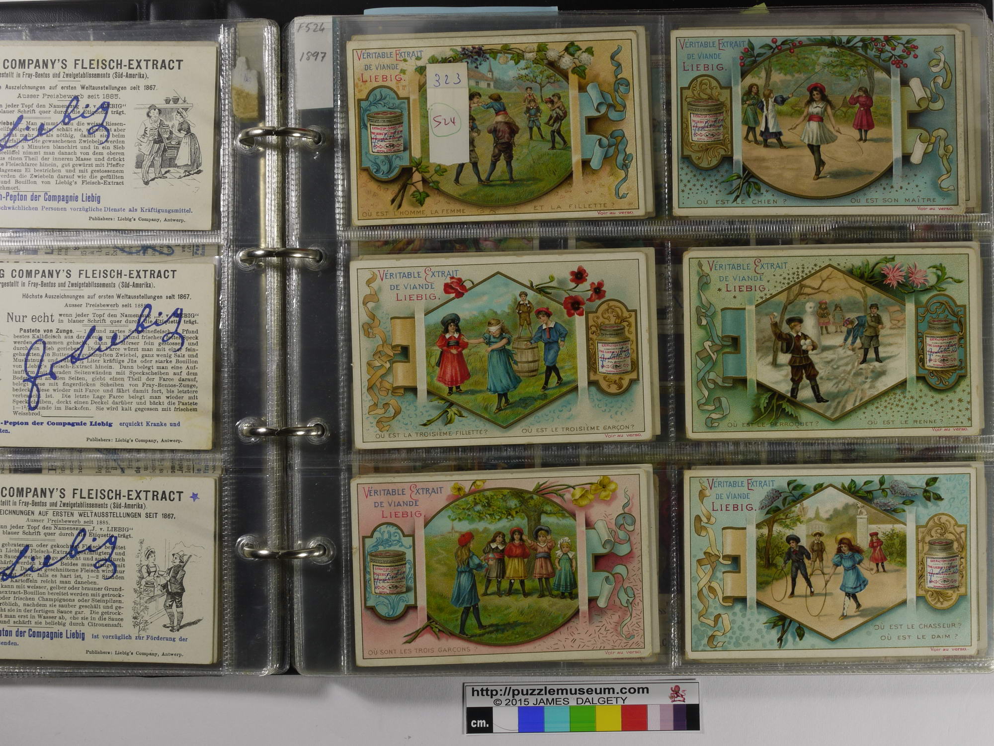 TR sets of Liebig cards in albums