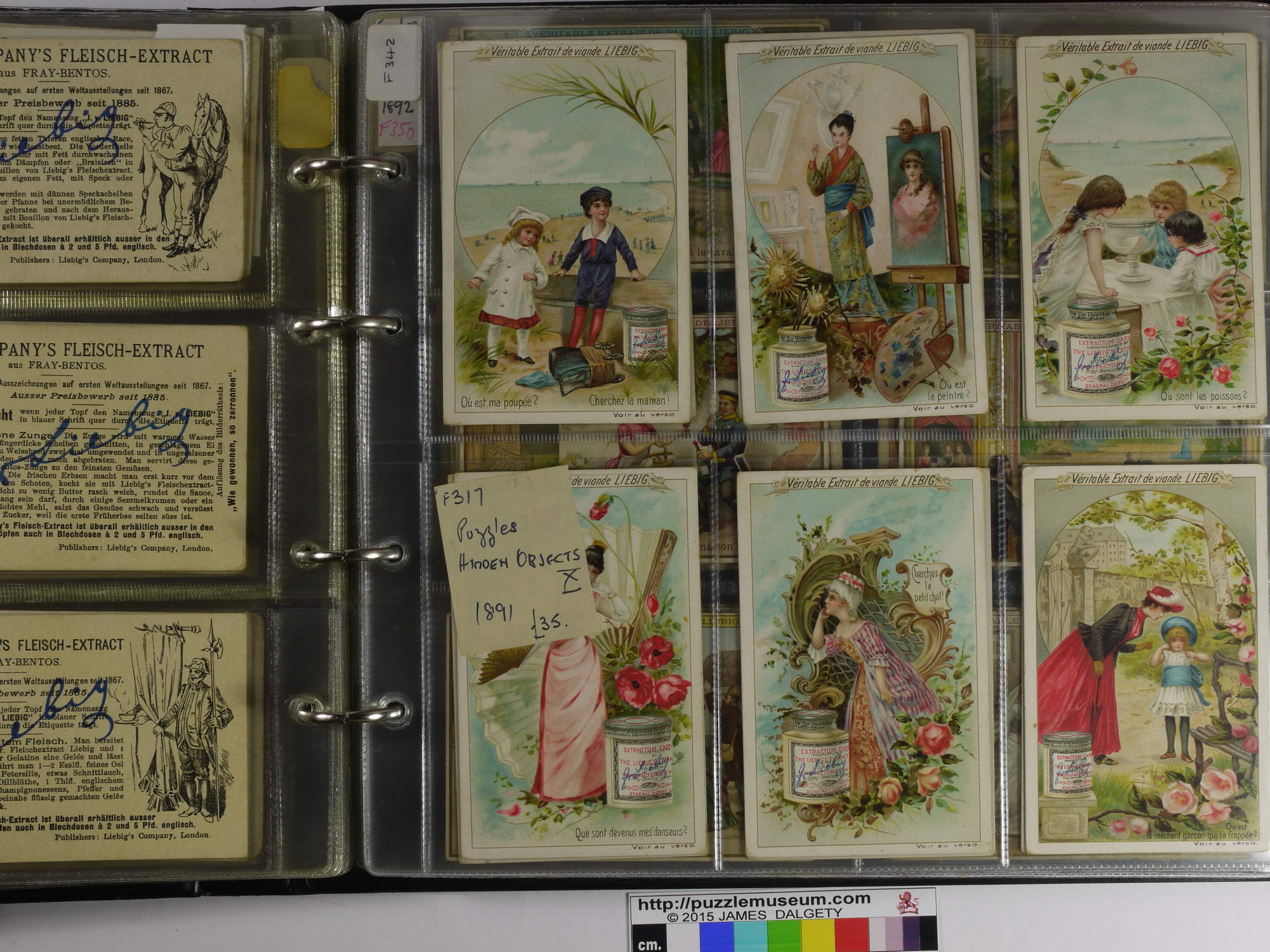 TR sets of Liebig cards in albums